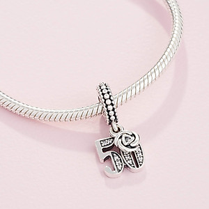 Pandora Jewelry 50 Years of Love Cubic Zirconia Charm in Sterling Silver, No Box