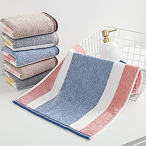 sense gnosis Yellow & Grey Striped Hand Towel Set of 2 Ultra Soft 100% Cotton Absorbent Decorative Hand Towels for Bathroom 13" X 29"