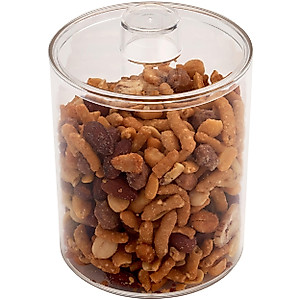 Pioneer Plastics 277C Clear Round Plastic Container with Lid, 4.0625" W x 4.75" H