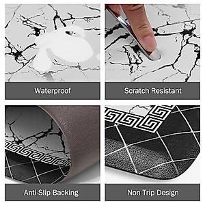 Opulentix Marble Kitchen Mat, 1/2 Inch Thick Black and Gold Waterproof Kitchen Rugs Non Slip, Cushioned Anti Fatigue Kitchen Mats for Floor Standing Desk Office in Front of Sink, 17.3"x28"