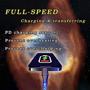 ACEDOAMARE LED Flowing Charging Cable Fast Charging Phone Charger USB C L Cable Charging Transfer Data Laptop/Tablet/Mobile Phone/Car PD Compatible (3 in 1, 3 in 1)