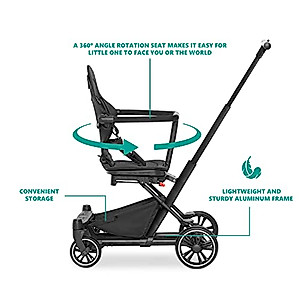 Dream On Me Drift Rider Baby Stroller in Black, Lightweight Stroller with Compact Fold, Sturdy Design, 360 Degree Angle Rotation Travel Stroller