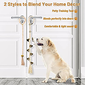 HOSFROLL Dog Doorbell, Dog Bell for Door Potty Training Bell Dog Supplies Door Bell for Dogs to Ring to Go Outside Puppy Training Potty Bells Hanging Handwoven Cotton Rope Copper Bells