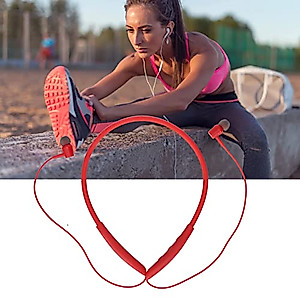 ASHATA Heavy Bass BT Neckband Headphones, Neckband Earphones Wireless, Metal Magnetic Suction Heavy Bass Wireless Running Neckband Earphone for Sports
