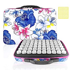 VAIIEYO Diamond Painting Storage Containers, 60 Slots EVA Shockproof Beads Storage, Label Stickers for DIY,Portable Diamond Embroidery Craft Jewelry Beads Rhinestones Organizer Durable High Capacity