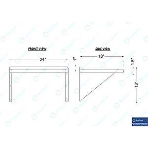 AmGood 18" X 24" Stainless Steel Wall Shelf | NSF | Metal Shelving | Garage, Laundry, Storage, Utility Room | Restaurant, Commercial Kitchen