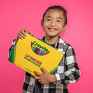 Lip Smacker Crayola Flavored Lip Balm Collectors Tin Flavor Vault, 24 Count| Clear Matte | For Kids, Men, Women, Gift Set