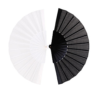 RAZZUM 2/Pack Solid Japanese Folding Fan