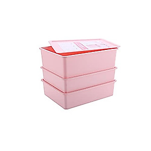 GAJUST Beautiful 3-Piece Set Underwear Storage Box with Closet Organizer Drawer for Underwear Socks Box Bra Organizer with Cover/Pink/245 * 245 * 212Mm
