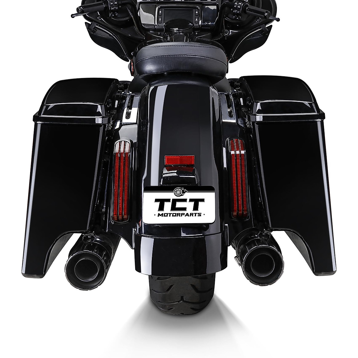 TCT-MOTORPARTS 5" Saddlebags Stretched Extended Saddle Bags Fit for 2014-2023 Harley Touring Models FLT, FLHT, FLHTCU, FLHRC, Road King, Road Glide, Street Glide, Electra Glide, Ultra-Classic