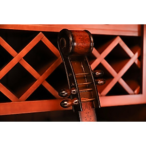 Wooden Violin Shaped Wine Rack, 10 Bottle Decorative Wine Holder