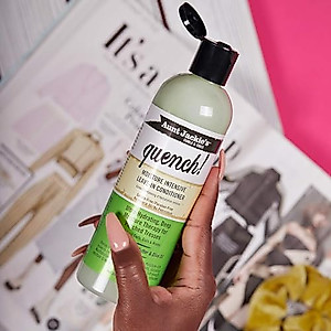 Aunt Jackie's Curls and Coils Quench Moisture Intensive Leave-In Hair Conditioner for Natural Curls, Coils and Waves, Enriched with Shea Butter, 12 oz