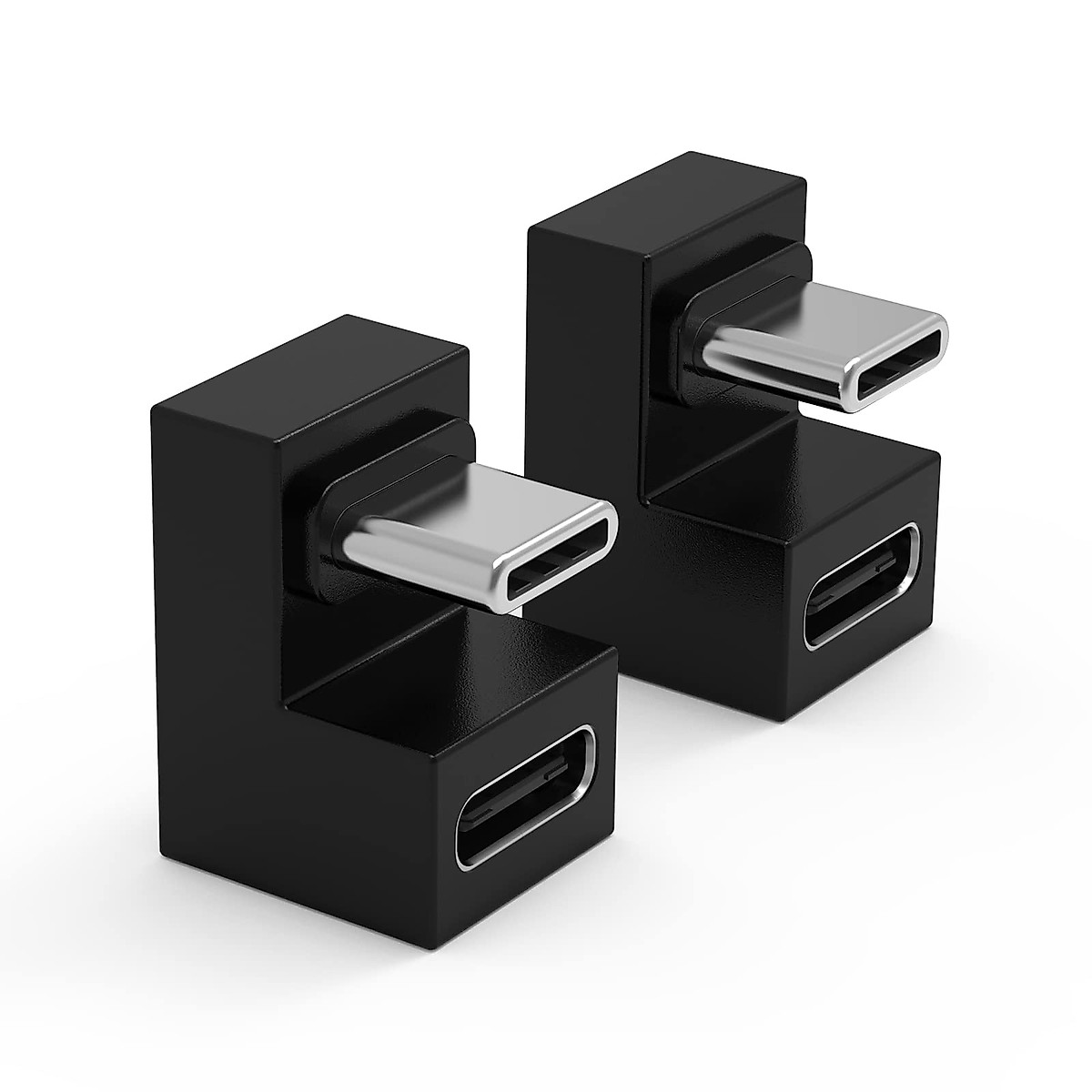 2PCS 180° USB C Female to Male Adapter. Type C U-Shape Converter Support 4K Video & Audio, 10Gbps Data Transfer & PD Fast Charger for All USB Type-C Phone Laptop Tablet. (Black)