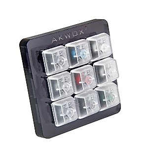 AKWOX 9-Key Cherry MX Switch Tester, Keycap Puller, Keyboard Keycap, O-Ring Sampler Tester Kit