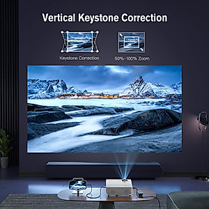 Projector, XuanPad 2024 Upgraded Mini Projector, 10000L Video Projector HD 1080P Supported, Portable Home Projector Compatible with TV Stick, HDMI, USB, Laptop, iPhone, Android for Home Entertainment
