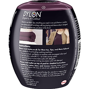 Dylon Washing Machine Fabric Dye Pod for Clothes & Soft Furnishings, 350g – Plum Red