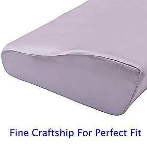 Cozysilk Silk Pillowcase for Orthopedic Sleeping Pillow, Pure Mulberry Silk Pillow Cover for Ergonomic Cervical Pillow, Case for Contour Memory Foam Pillow (Black, Butterfly Shape - 24 x 15 inch)