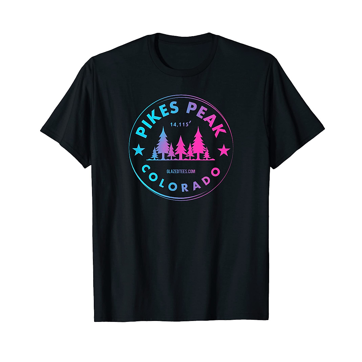 Pikes Peak Colorado – CO Retro Mountain Forest T-Shirt