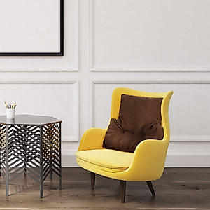 Weysat Fleece Back Support Pillow for Recliners, Chair Cushion Lumbar Support Reading Corner Pillow for Office Couch Sofa Low Back Pain Relief Rest(Brown)