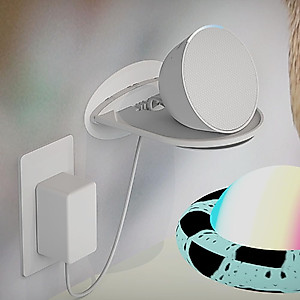 Compatible with Amazon Echo Pop Holder Echo Pop Stand Mount Echo Pop Wall Mount with Integrated Cable Management, No Screws Required, Speaker Accessories Rack (Echo Pop, White, A335), 1 piece