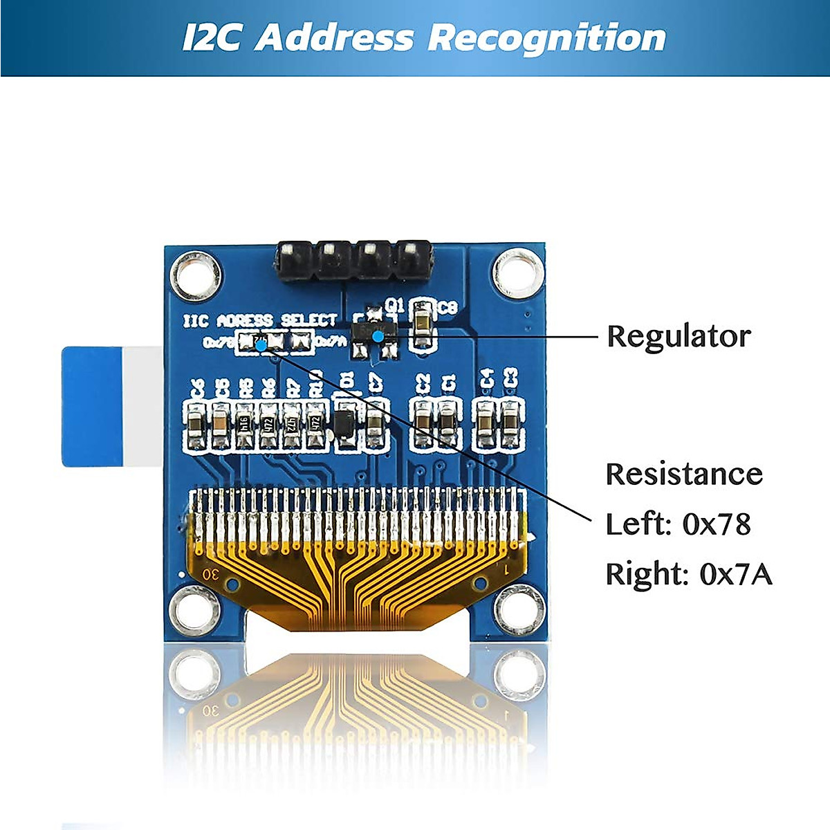 IZOKEE 0.96'' I2C IIC 12864 128X64 Pixel OLED LCD Display Shield Board Module 4 Pin for Arduino for Raspberry Pi (Pack of 3pcs, White-IIC)