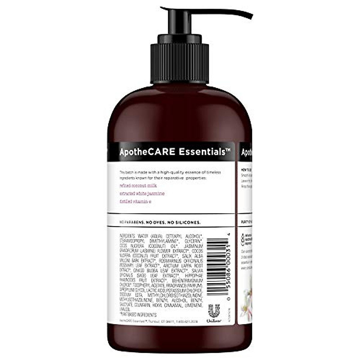 ApotheCARE Essentials The Mender Damaged Hair Repair Conditioner, Coconut Milk, White Jasmine, Vitamin E, 12 oz