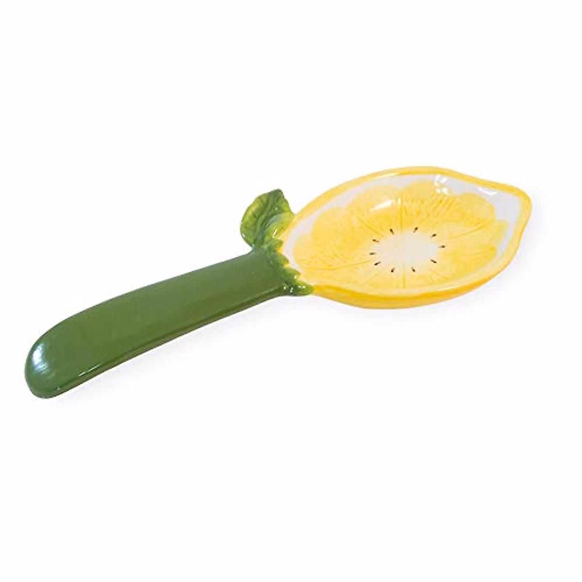 Boston International Ceramic Spoon Rest, 10-Inches, Lemon Drop