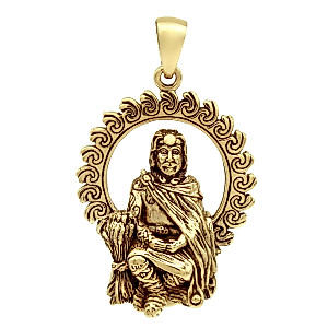 Dryad Design Celtic God Lugh Pendant - Solid Bronze Celtic Pagan Jewelry (Men or Women)