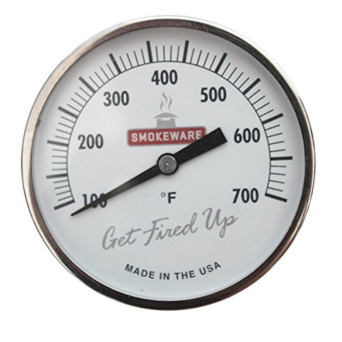 SmokeWare Temperature Gauge – 3-inch Face, 0-700°F Range, White, Replacement Thermometer for Big Green Egg Grills, Made in The USA