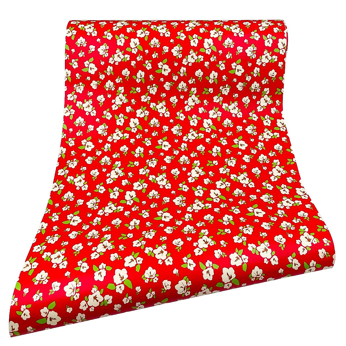 Yifely Vintage Red Shelving Paper Peel & Stick Floral Shelf Liner Countertop Drawer Sticker Redo Old Locker 17.7 Inch by 9.8 Feet