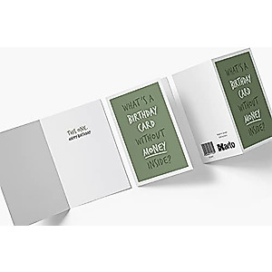 Karto Funny Birthday Card for Men and Women, 5.5 x 8.5 in, Blank Inside or with Happy Birthday Message, Premium 325gsm Cardstock, Red Envelope