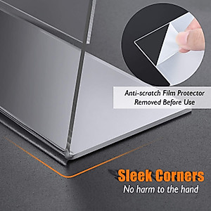 Acrylic Sign Holder 8.5 x 11 Inches, Slant Back Clear Table Top Display Plastic Stand, Double Sided, Display Stand, Acrylic Frame for Store, Homes, Restaurants, Offices - Vertical 12 Pack