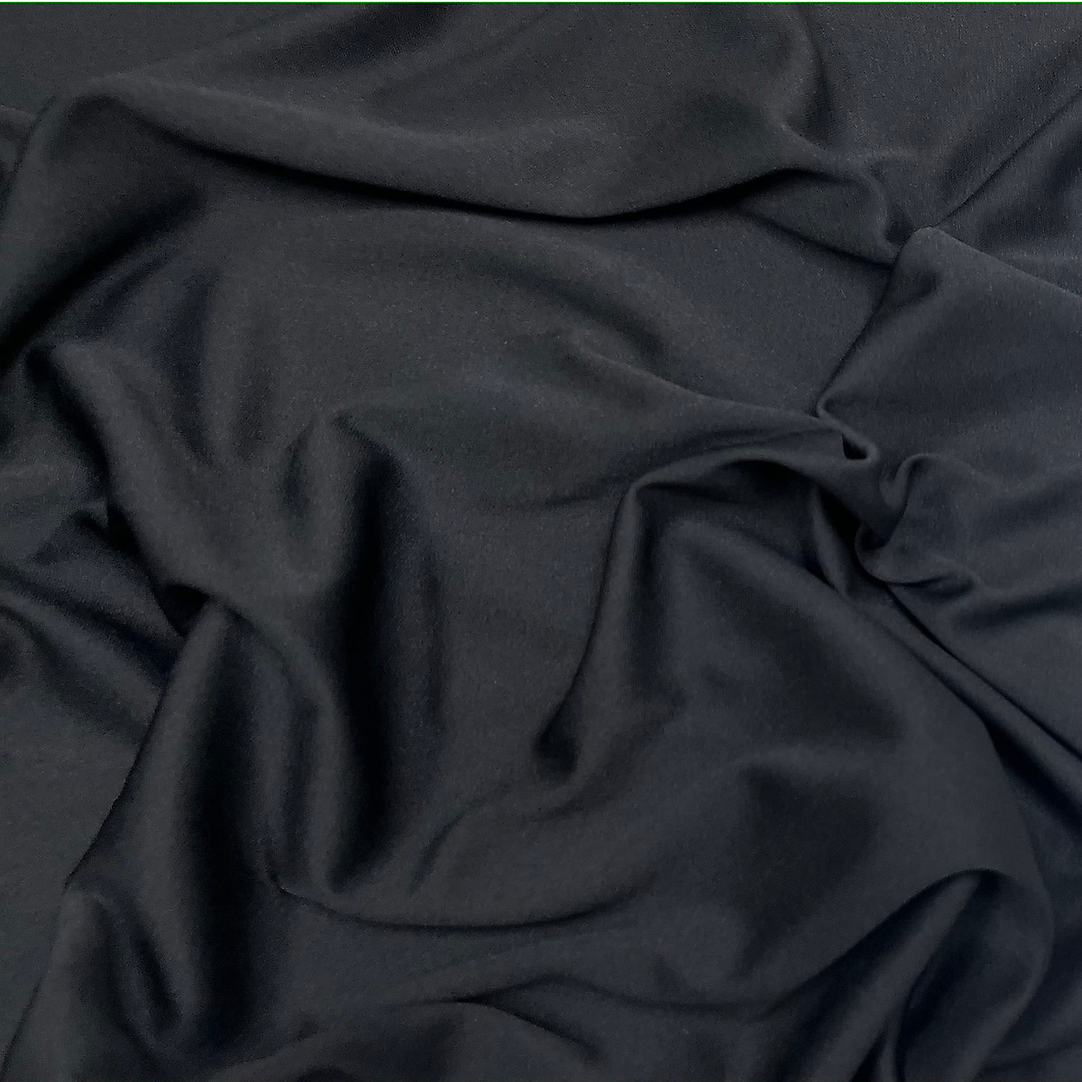 Interlock Fabric Lightweight Polyester Knit Lining Stretch 60'' Wide-1 Yard (Black)