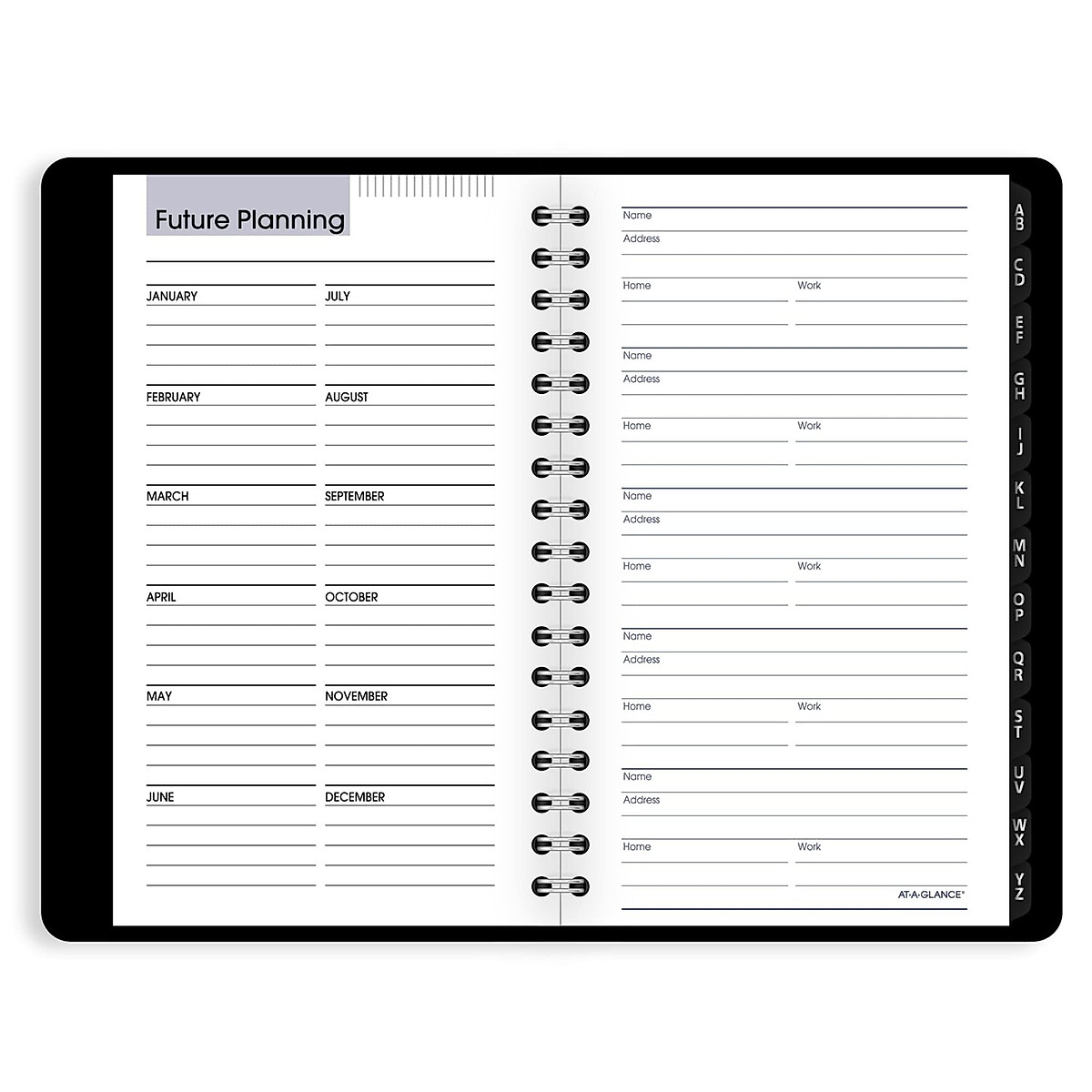 AT-A-GLANCE 2023 Weekly Planner, DayMinder, Hourly Appointment Book, 3-1/2 x 6", Pocket Size, Tabbed Telephone/Address Pages, Texture Cover, Black (G25000)