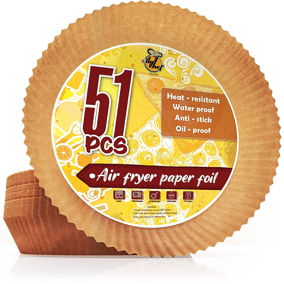 Air Fryer Liners 6.5 inch | Non-stick Disposable Liners | Baking Paper for Air Fryer Water & Oil proof Food Grade Parchment for Baking Roasting Microwave (51 PACK)