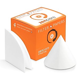 Qualitative Filter Paper 15 cm Quadrant Folded Filter Paper, Qualitative Grade 4 - ZENPORE Fast Flow 150 mm (50 Discs)