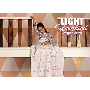 InnoBeta Baptism Gifts Throw Blanket for Girls, for Goddaughter, Baby Girls, Pink- 30"x 36"