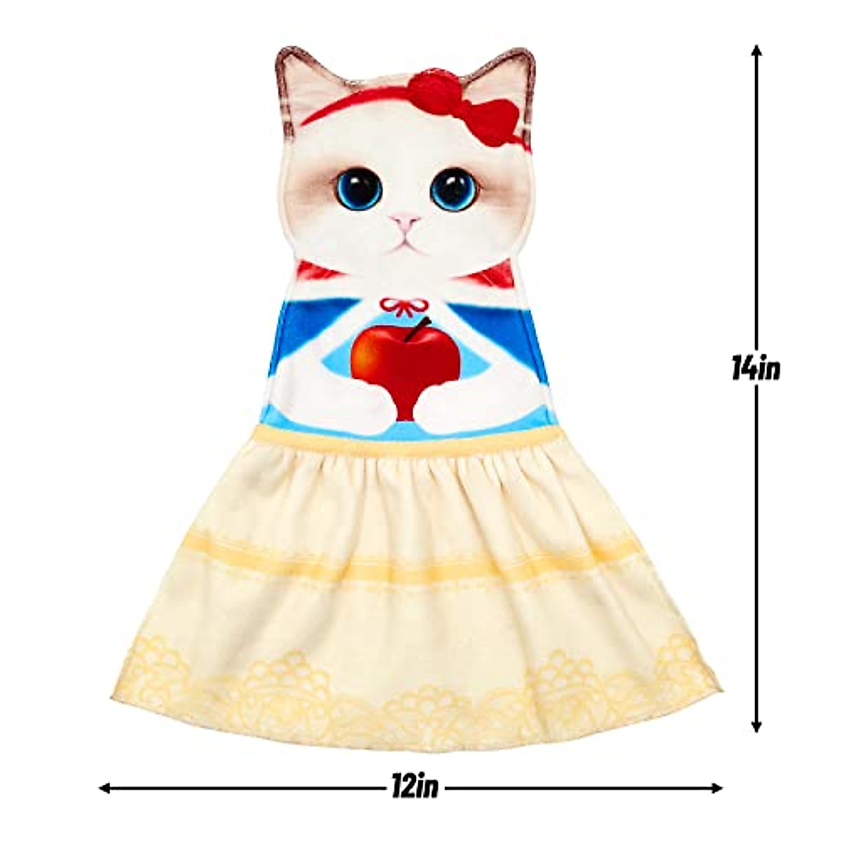 PAT JUUMG Cute Princess Cat Hand Towels for Bathroom Kitchen,Cat Home Decor Towel Hanging Face Towels Absorbent Soft,Funny Cat Gifts for Cat Lovers Gifts for Women,Christmas/Housewarming Gift