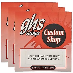 GHS Electric Lap Steel Strings G Tuning 16-58 (3 Pack Bundle)