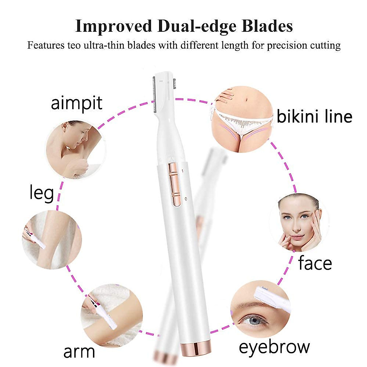 ZEXELLER Eyebrow Trimmer Facial Hair Trimmer for Women Electric Eyebrow Trimmer Epilator for Man Women