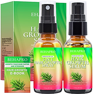 Rosemary Oil for Hair Growth,with Hair Serum for Hair Growth,Heat Protectant Spray,Biotin Argan Oil Hair Growth Products for Thinning Hair & Hair Loss Treatment,Birthday Gifts for Women Mom Her Men