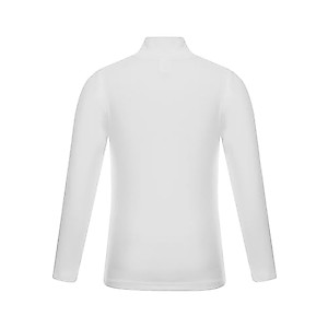 Jizyo Kids Boys Girls Thermal Underwear Tops Basic Long Sleeve Turtleneck Undershirts Baselayer T-Shirts Sweater Tops White 9-10 Years
