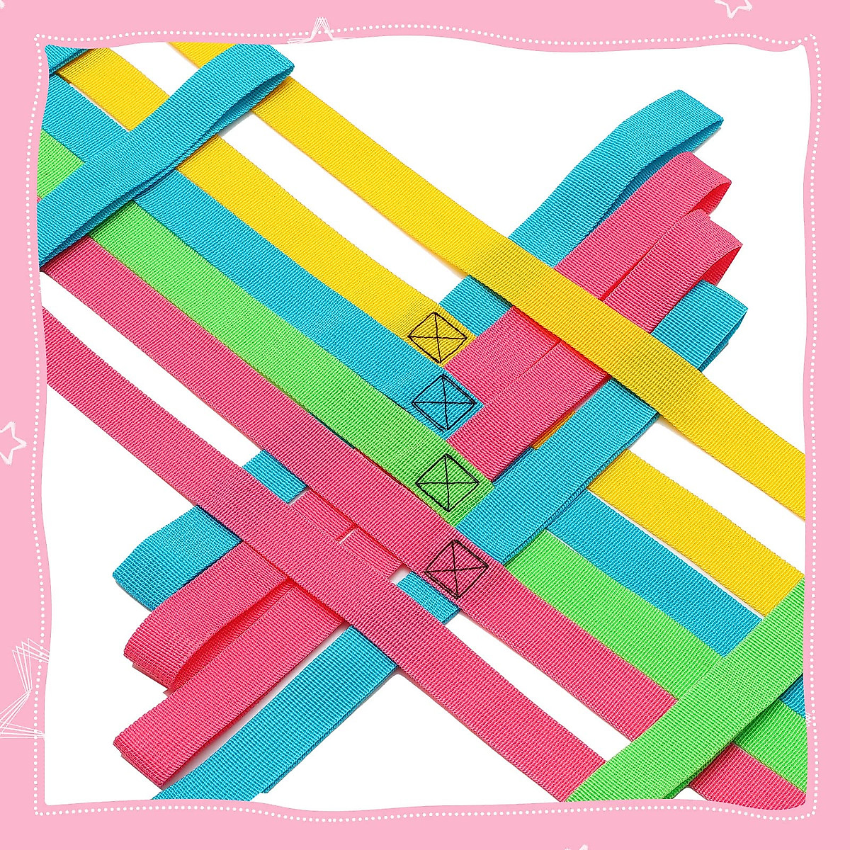 4 Pack Children's Walking Ropes Colorful Walking Rope for Toddlers Outdoor Safety Rope with 12 Handles for Preschool Daycare School, up to 12 Children 2 Teachers