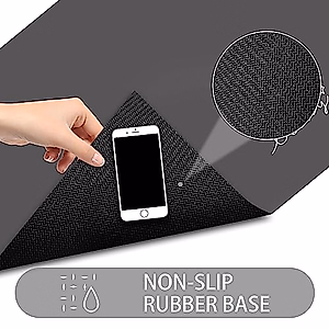 LYGLIGH Ultra Thin Door Mat Indoor Entryway Rugs Non Slip Large Absorbent Inside Door Mat for Front Door Entrance Throw Rugs with Rubber Backing Machine Washable 15.7"×25.6" Black