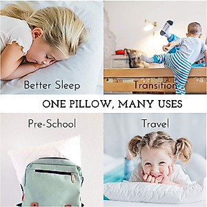 Youth Pillow - 16 X 22 - Soft & Hypoallergenic - Better Sleep for Kids - Toddler Bed Pillow - Perfect Size - Backed by Our Love The Fluff Guarantee (1 Pack)