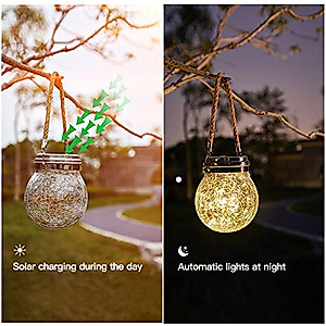 Solar Lantern 2 Pack,Hanging Outdoor Lanterns Waterproof 30 LED Solar Lights Garden Solar Lights Outdoor Decorative Landscape Halloween Christmas Solar Lanterns for Garden Yard Patio Lawn Decoration