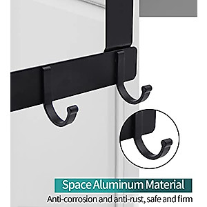 Mdvora 1/2/4 Pack Over Door Hooks, Black/White, Short/Long, Heavy-Duty Over Door Hanger(1pcs Short Black)
