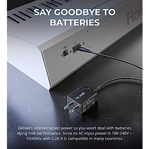 Blucoil 9V 670mA Power Supply with Slim US Plug AC Adapter Center Negative - Compatible with BOSS, Behringer, DigiTech, Jim Dunlop, MXR, Nobels, NUX, Roland, TC Electronic, Xotic, Zoom Effects Pedals