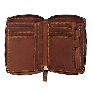 ALPHAHIDE Genuine Leather Wallet for Women - RFID Blocking Ladies Wallet - Zip-Around Ladies Purse - Credit Card Holder - Coin Pocket