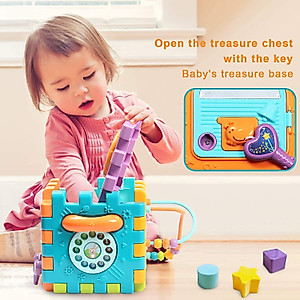 MiniFAIRY Activity Cube Baby Toys 6 to12 Months,Early Educational Music Light Up Baby Toys for 6 12 18 Months,1 Year Old Baby Toys Play Center, Montessori Toys for 1 2 3 Years Old Boys Girls